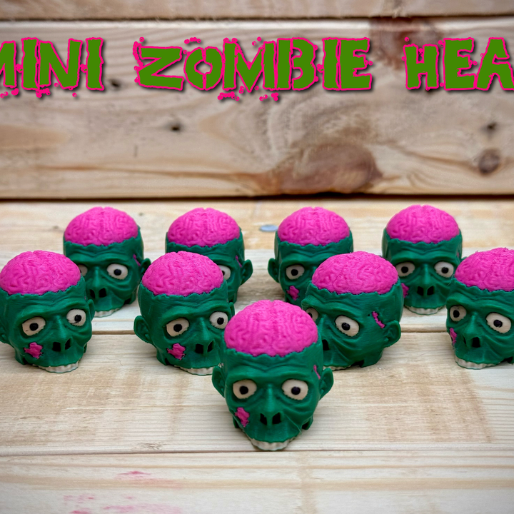 3D Printable Mini Zombie Heads by ENIQUE3D